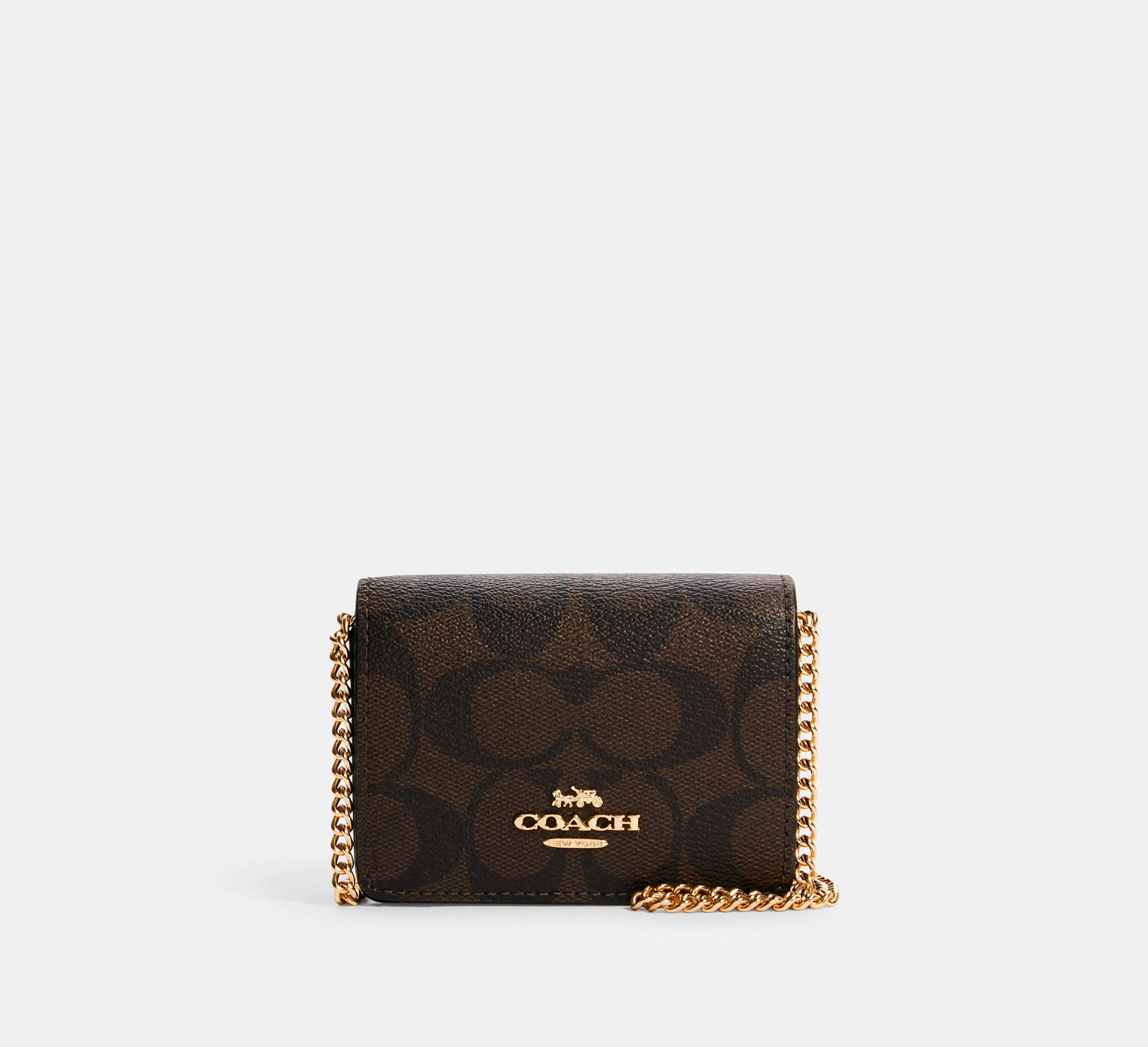 Coach Outlet - Mini Wallet On A Chain In Signature Canvas | Cartera ...