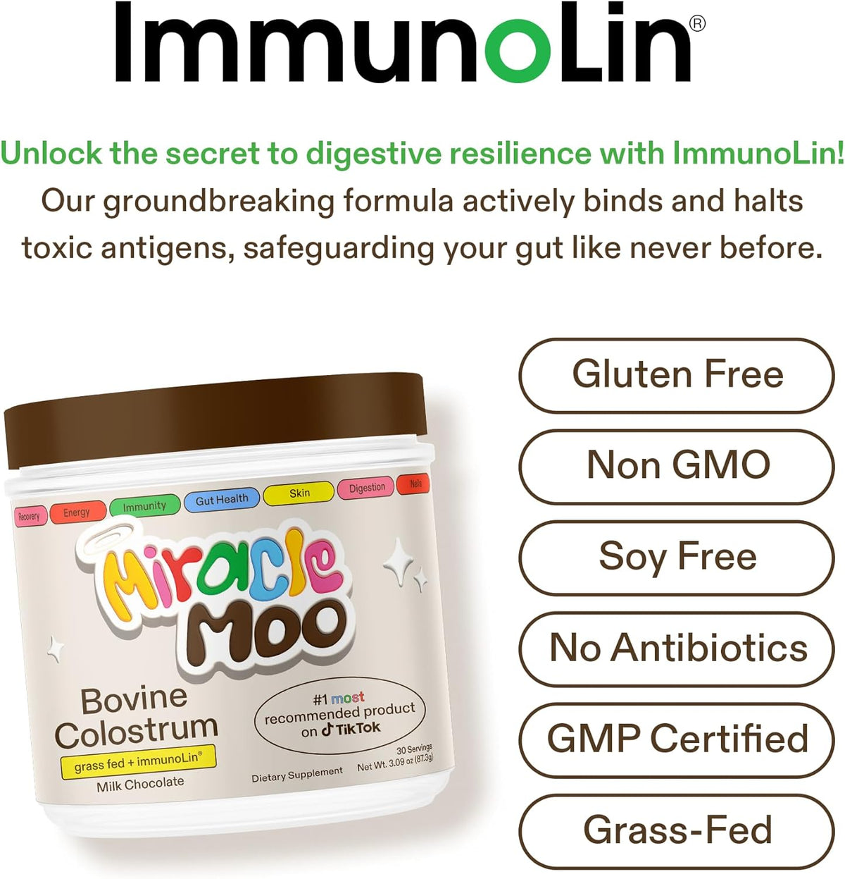Suplemento Miracle Moo Apoya el sistema Inmunológico y Digestivo Mejora ...